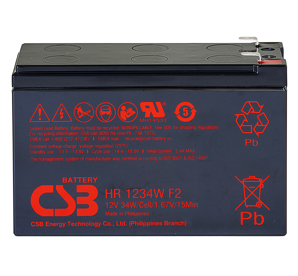 CSB HR1234W High Rate Discharge Battery - Pack of 16 | MDS Battery