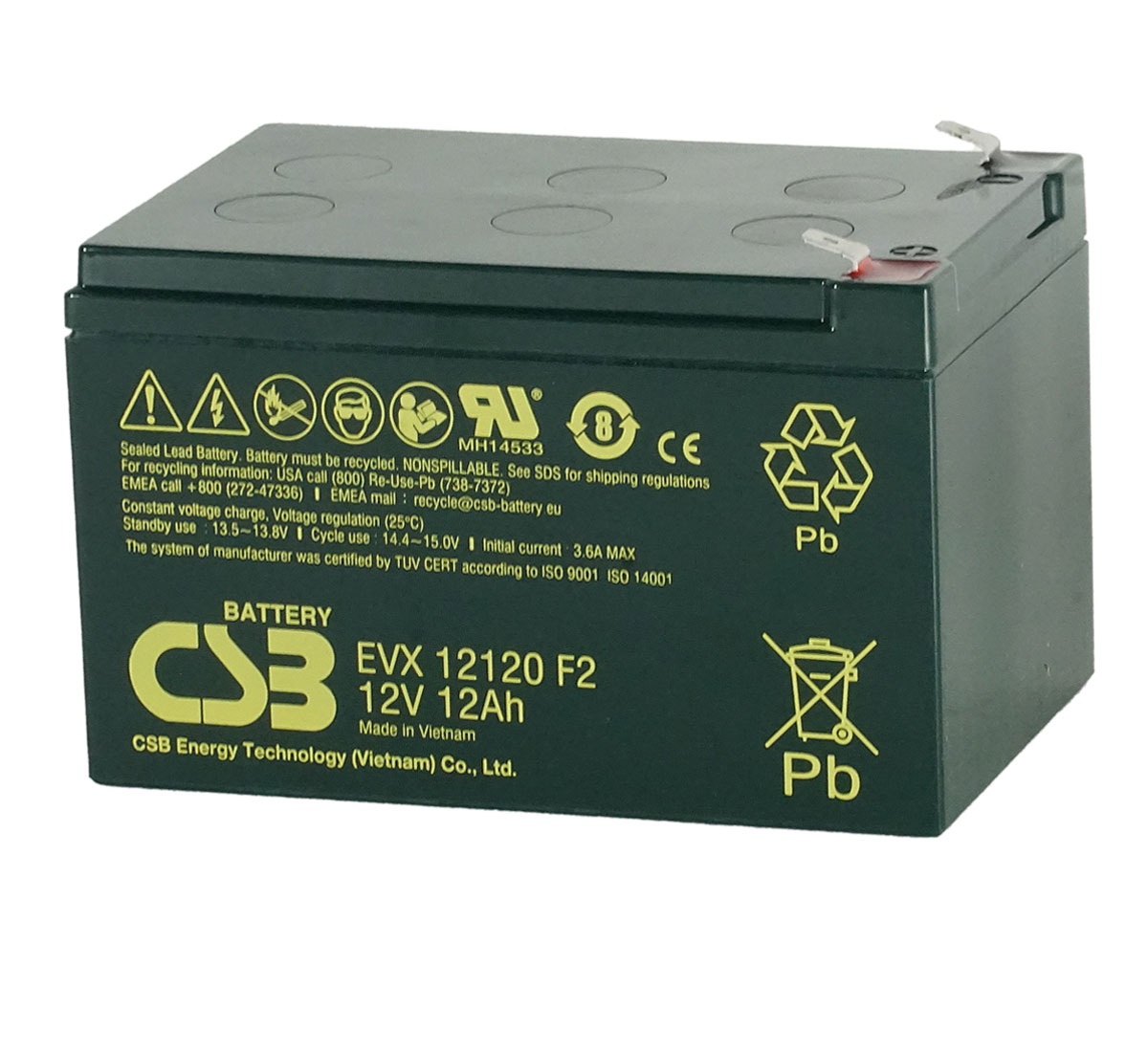 CSB EVX12120 12V 12Ah Cyclic VRLA Battery - Free Delivery | MDS Battery