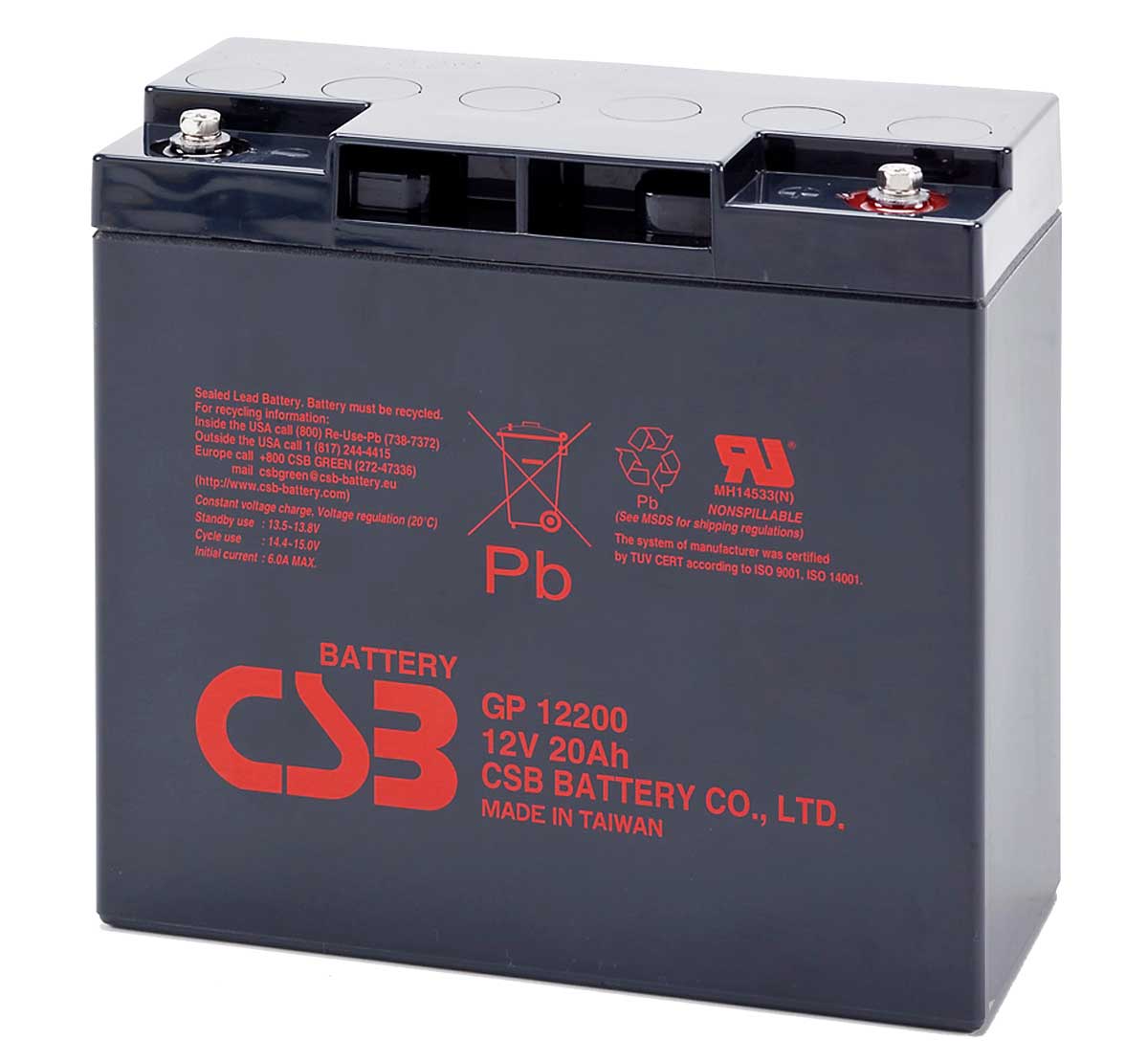 CSB Battery GP12200, 12V 20Ah VRLA Lead Acid Battery | MDS Battery