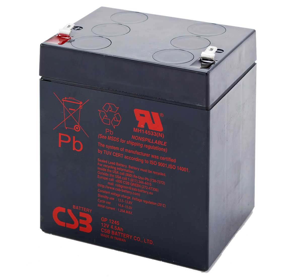 CSB GP1245 F1 Battery 12v 4.5Ah BP4-12 LC-RB124P | MDS Battery