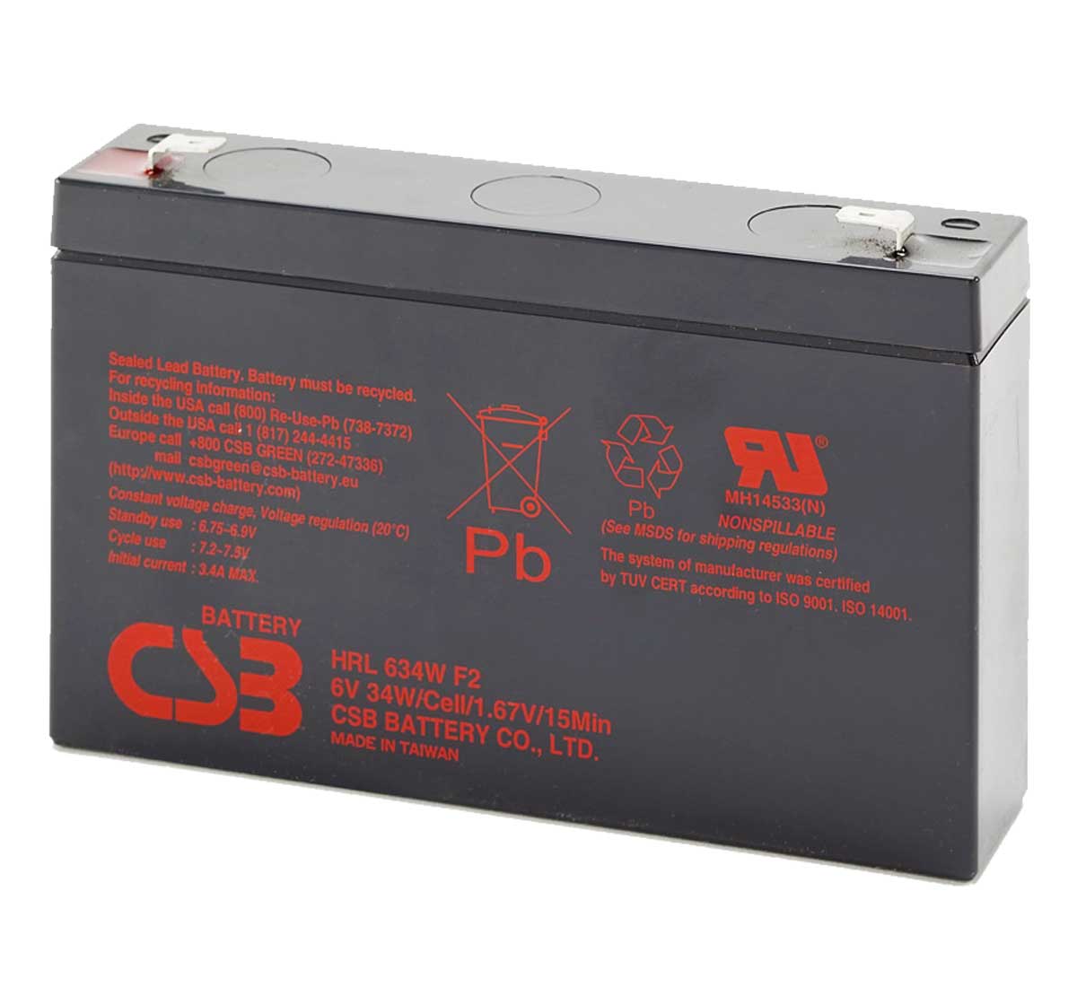 HRL634W F2 FR CSB Battery HR9-6 LC-V069PU1 Panasonic BB Batteries | MDS ...