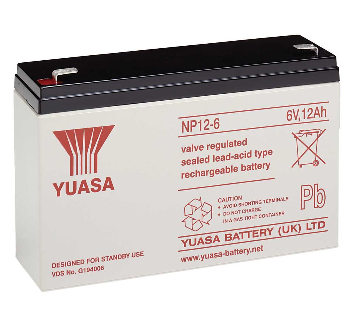 Yuasa NP12-6 6V 12Ah Sealed Lead Acid Battery | MDS Battery