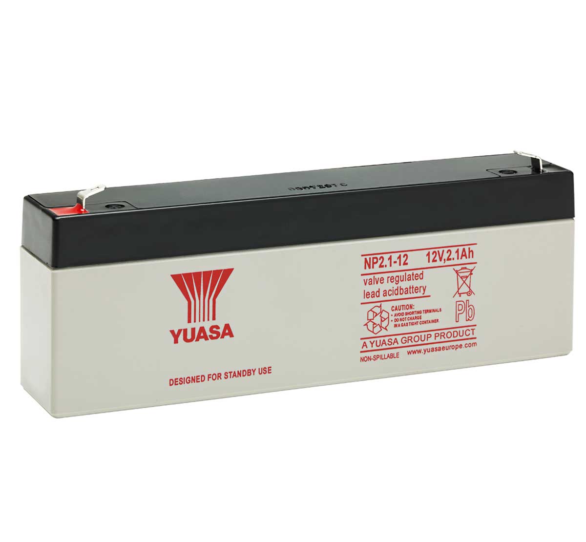 Yuasa NP2.1-12 2.1Ah 12V VRLA Lead Acid Battery | MDS Battery