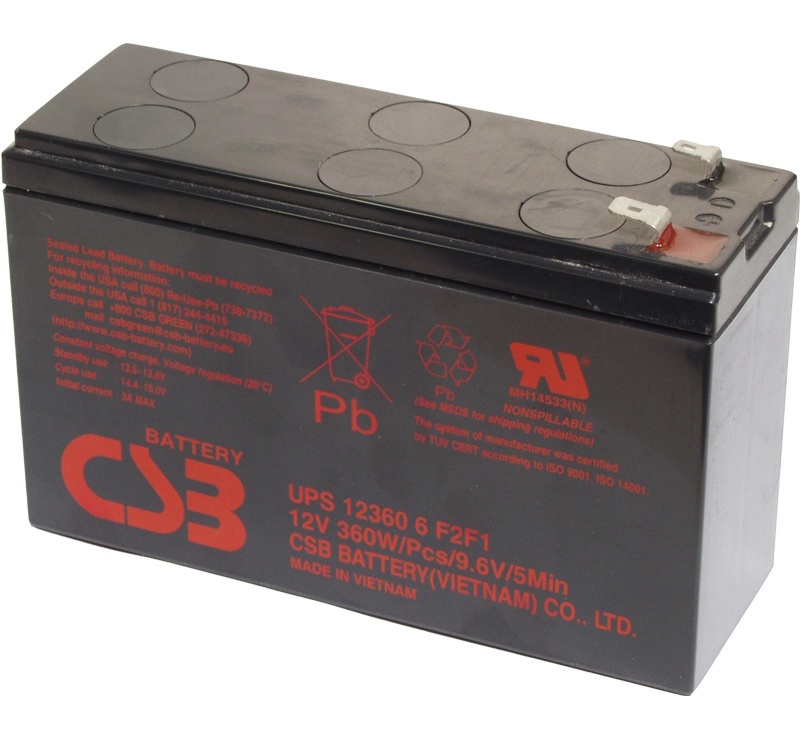 UPS12360-6F2F1 CSB 12V 360W Sealed Lead Acid Battery | MDS Battery