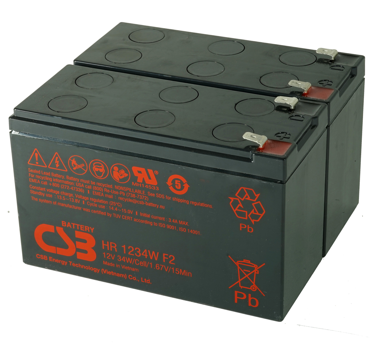 Riello Sentinel UPS Battery Kit - 2 x 12V 9Ah Batteries | MDS Battery
