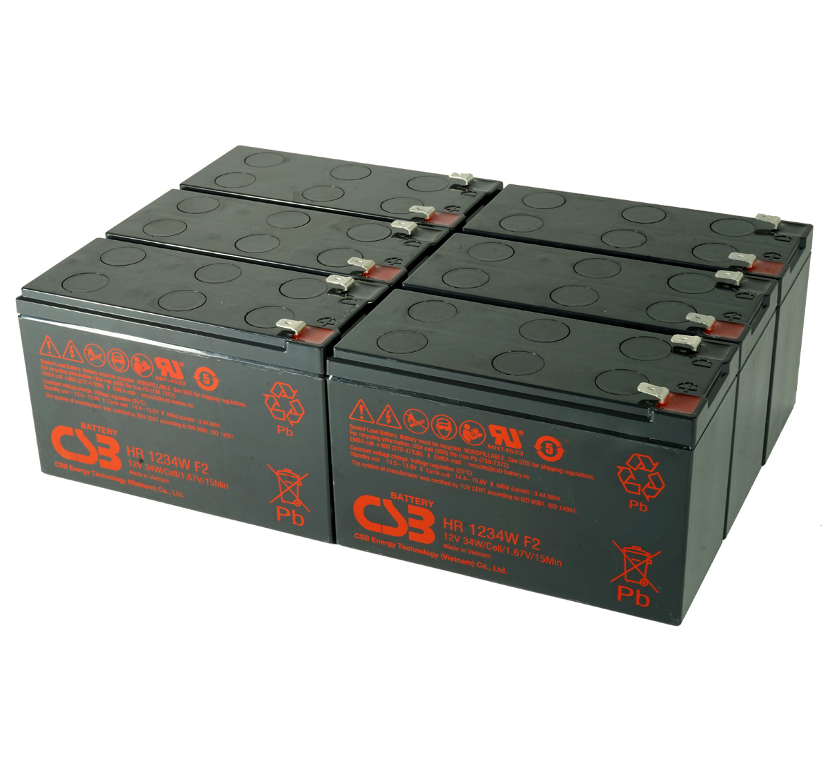 Riello Sentinel UPS Battery Kit - 6 x 12V 9Ah Batteries | MDS Battery